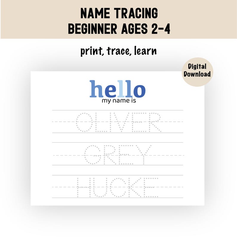 Personalized Name Tracing Worksheet: Preschool Handwriting Practice ...