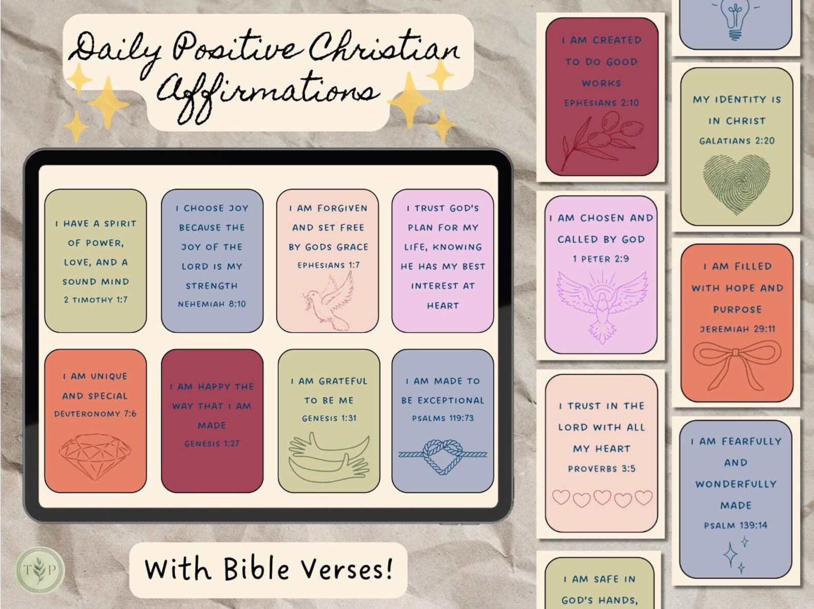 Printable Daily Positive Christian Affirmations, Printable Bible ...
