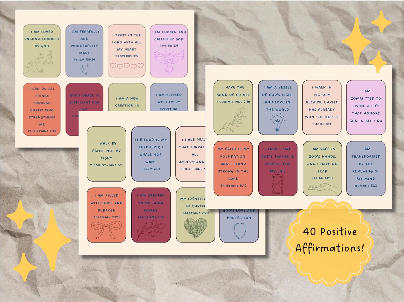 Printable Daily Positive Christian Affirmations, Printable Bible ...
