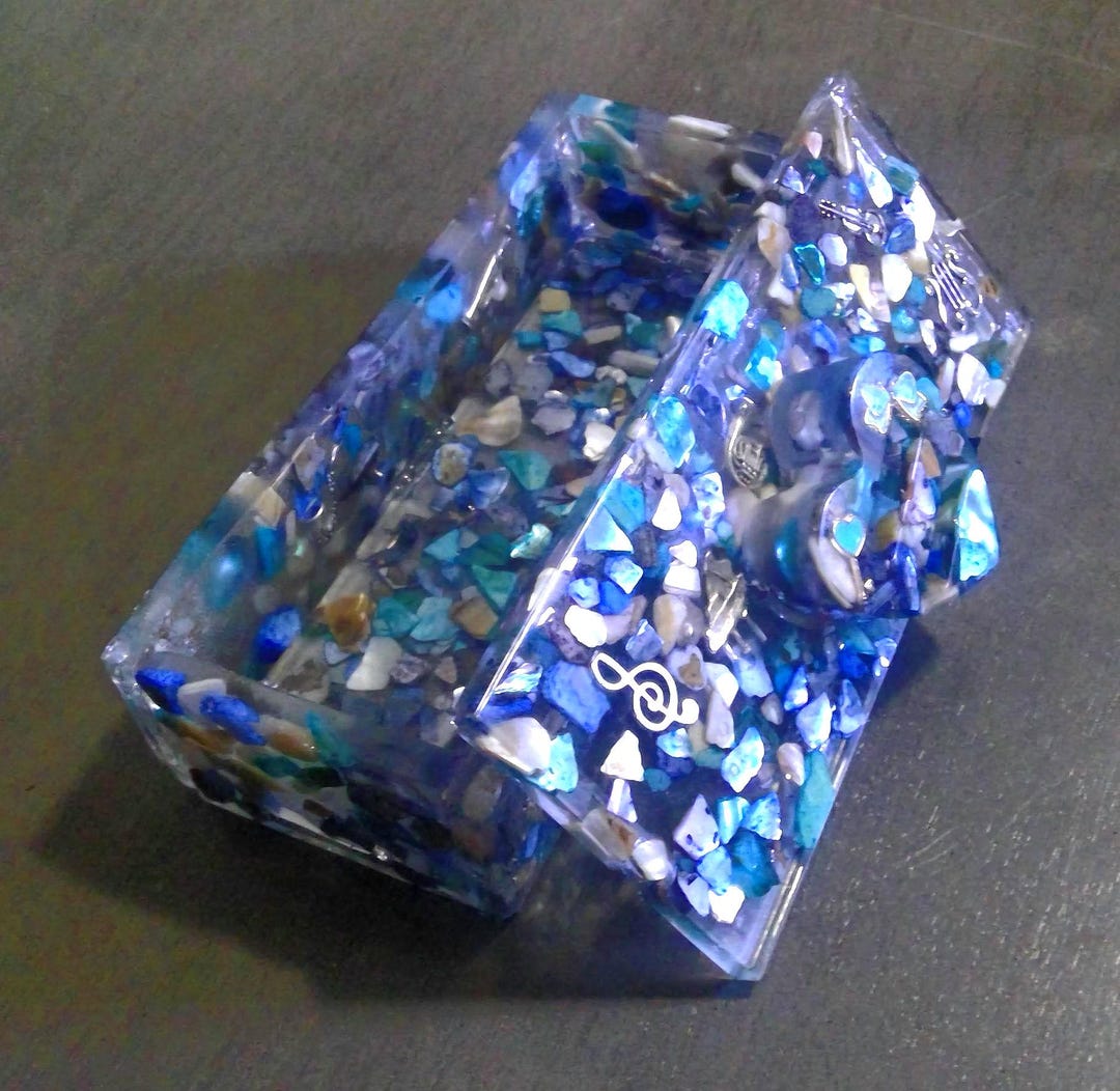 Blue Mica Jewelry Box With Ring Holder - Etsy