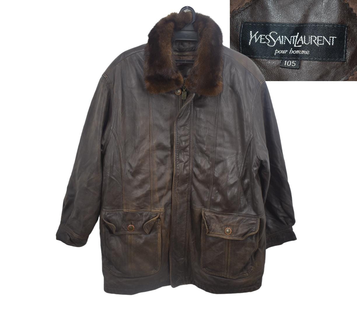 Ysl Leather Jacket - Etsy Ysl Leather Jacket - Etsy
