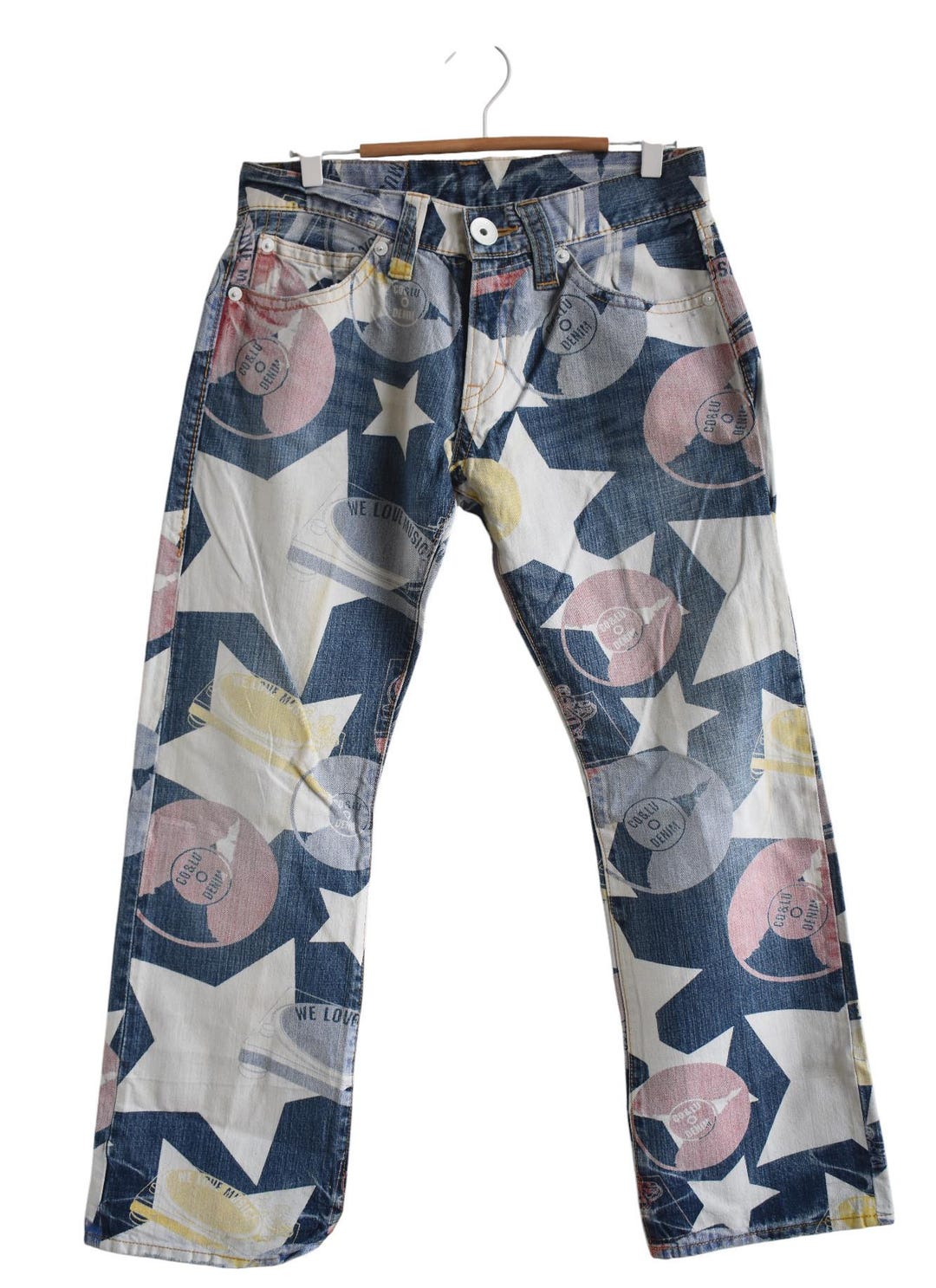Coco Lulu Record and Stars Denim Pants W30 - Etsy