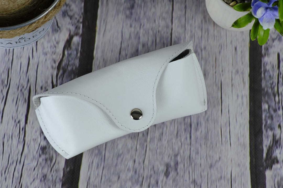 Handmade Leather Glasses Sleeve, Magnetic Flap, Personalized Eyeglass ...