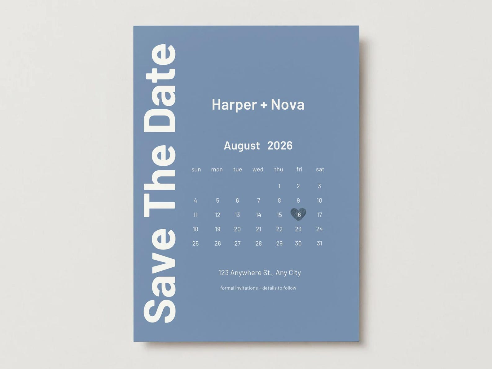 Minimalist Calendar Save the Date Template: Boho Wedding Announcement ...