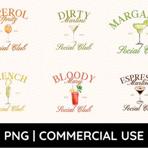 Cocktail Social Club Png Bundle, Signature Drink Png, Cocktail Png ...