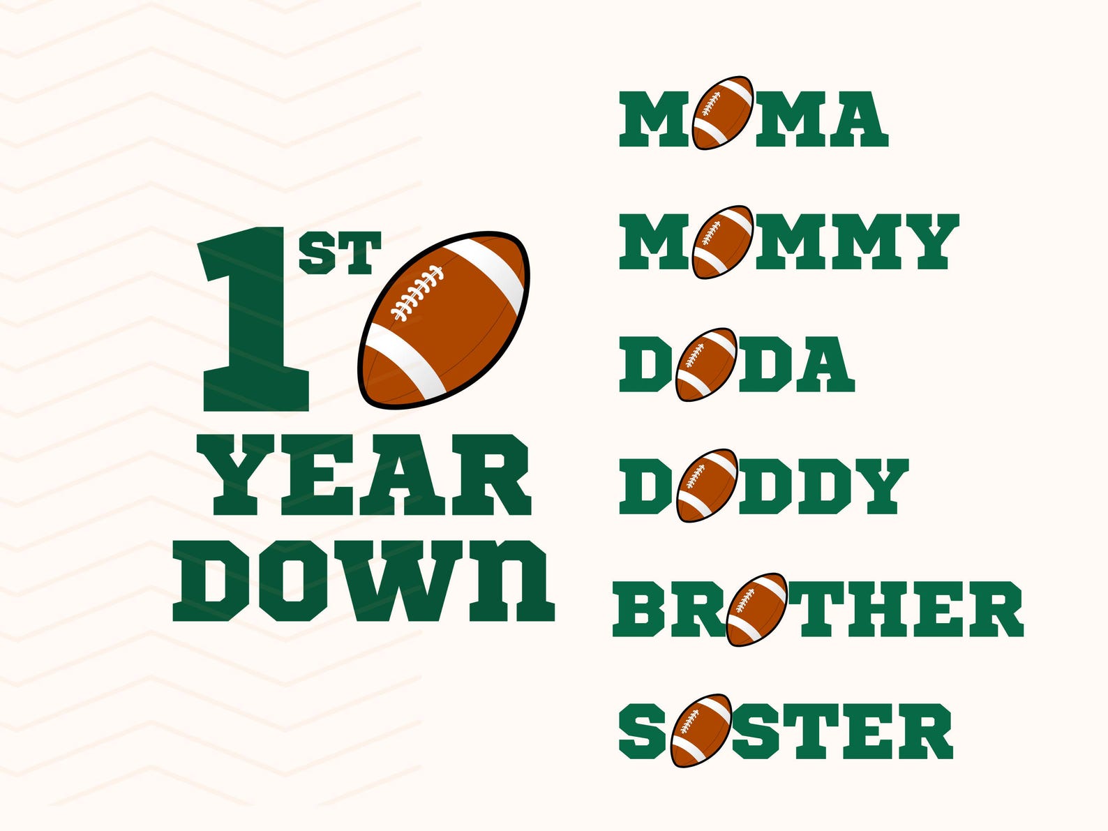 1st Year Down PNG, 1st Year Down SVG, First Year Down, Football One Svg ...