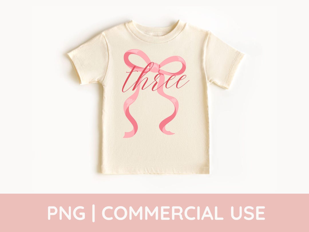 3rd Birthday Bow Png, Pink Bow Birthday, Coquette Bow Png, Coquette ...