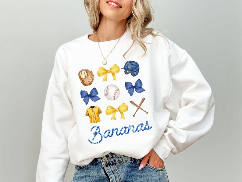 Bananas Bow PNG, Bananas Png, Baseball Bow, Funny Baseball, Watercolor ...
