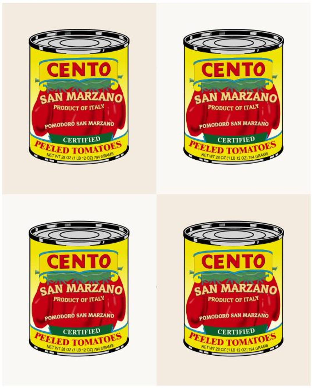 PRINT DIGITAL FILE Four San Marzano Tomato Cans -- Pop Art - Etsy