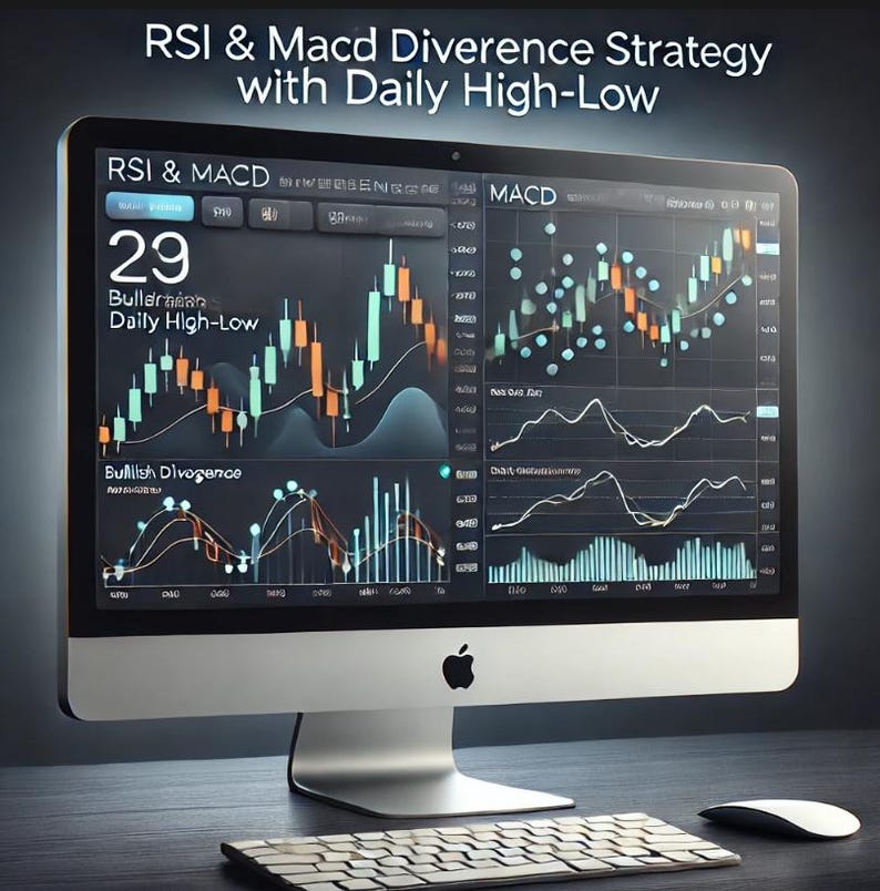 RSI & MACD Divergence Strategy Indicator With Daily High-low: Pine Script Code for Tradingview ...