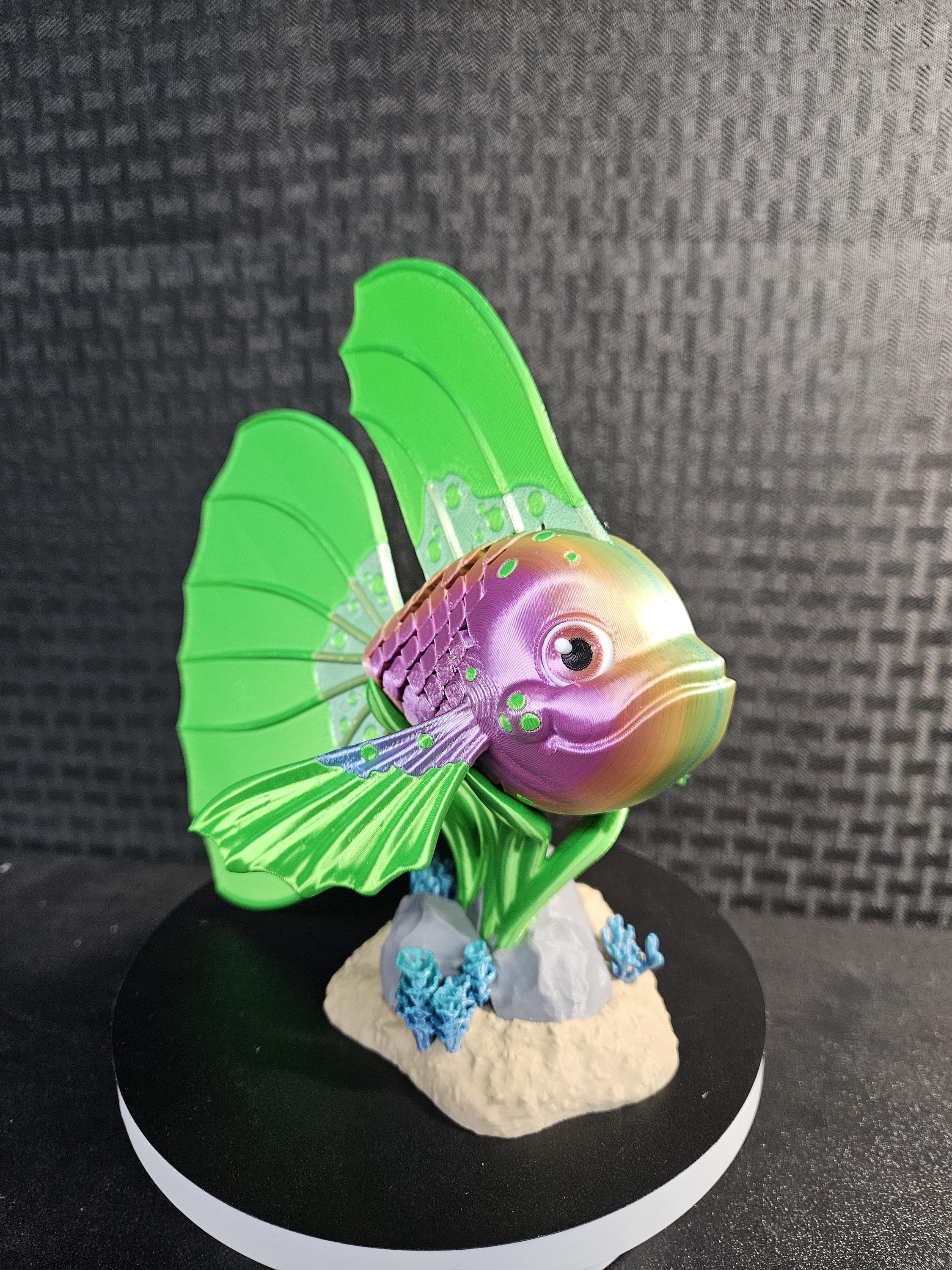 Bella the Beta Fish, 3D Printed With Stand, Articulated Fidget Sensory ...