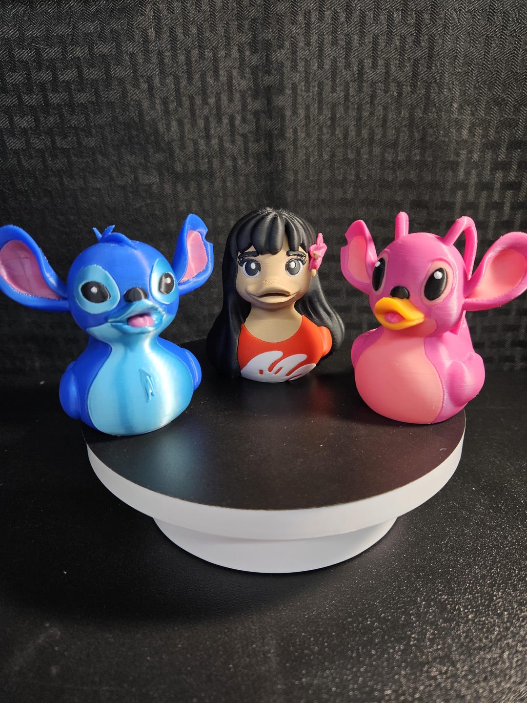 Stitch Lilo and Angel Duck, Figurines for Desk or Dashboard - Etsy
