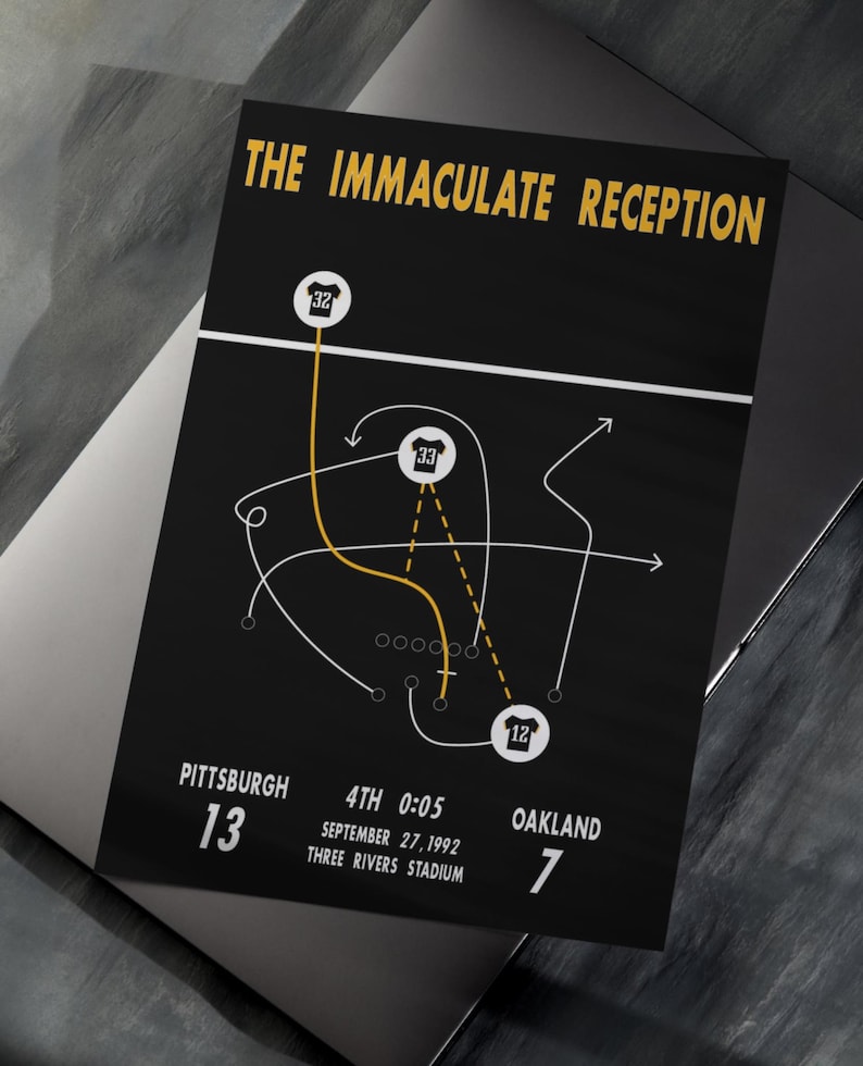 Immaculate Reception Print: Franco Harris Steelers Historic Play - Etsy