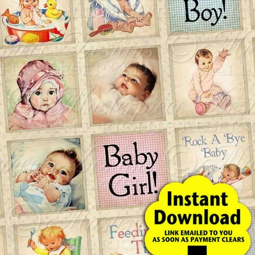 1 INCH BABY Circles Collage Digital Images printable Download | Etsy