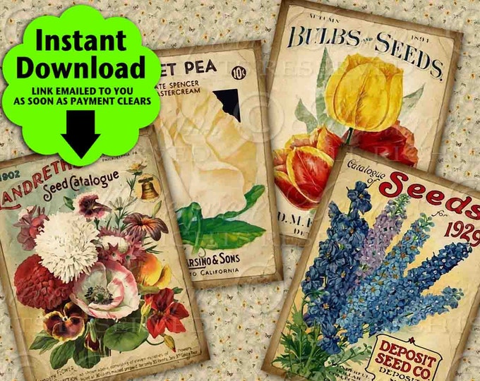 Garden Seeds Printable Tags / Seed Packets / Gardening - Etsy