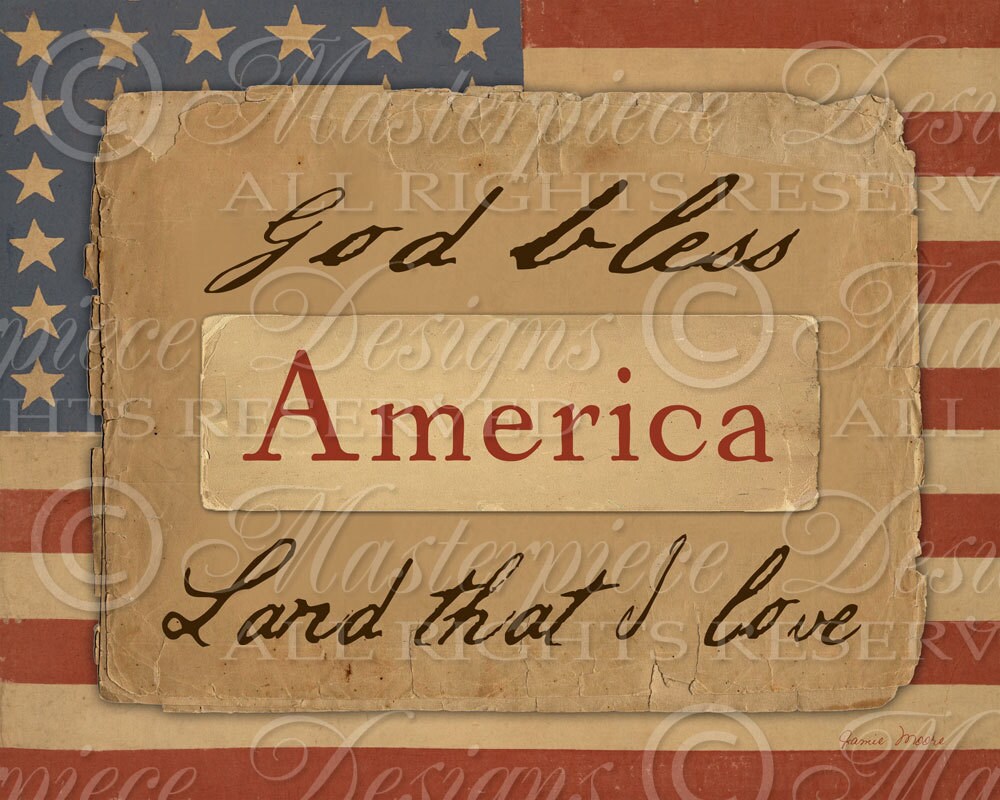 God Bless America Land That I Love / Printable Art / American - Etsy