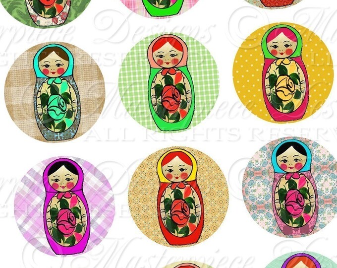 Russian Nesting Dolls / Matryoshka / Babushka One Inch Round - Etsy