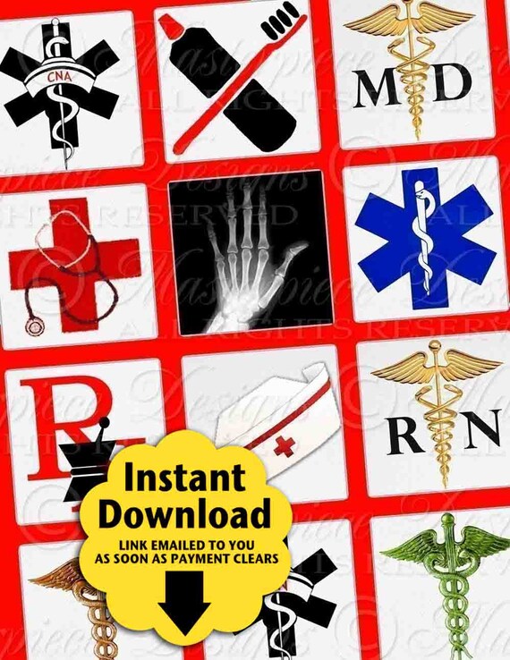 All Medical Printable Squares Doctor Nurse Medic Medicine | Etsy
