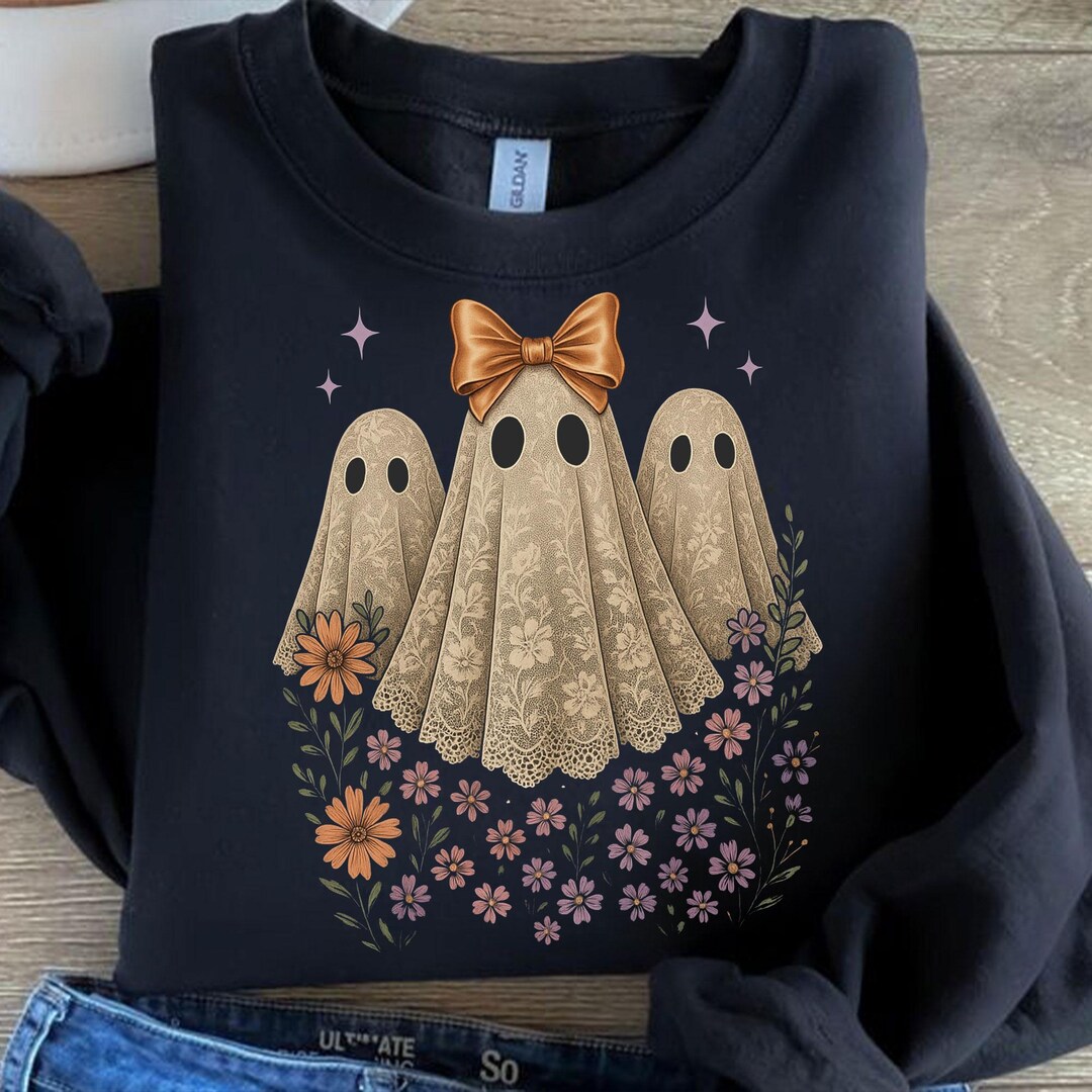 Vintage Lace Ghost Halloween Png, Halloween Boo Lace Bow Png, Halloween ...