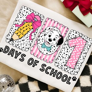 101 Days of School PNG: Dalmatian Dog, Pink Pencil (digital Download ...