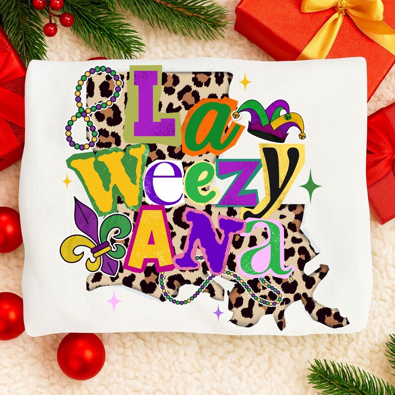 Retro Mardi Gras PNG: La Weezy Ana Png, New Orleans Leopard Print ...
