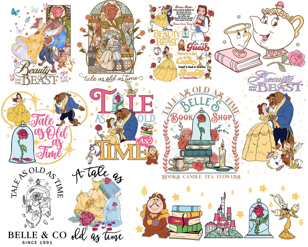 Beauty and the Beast Png Bundle, Tale as Old as Time Png, Princess Book ...