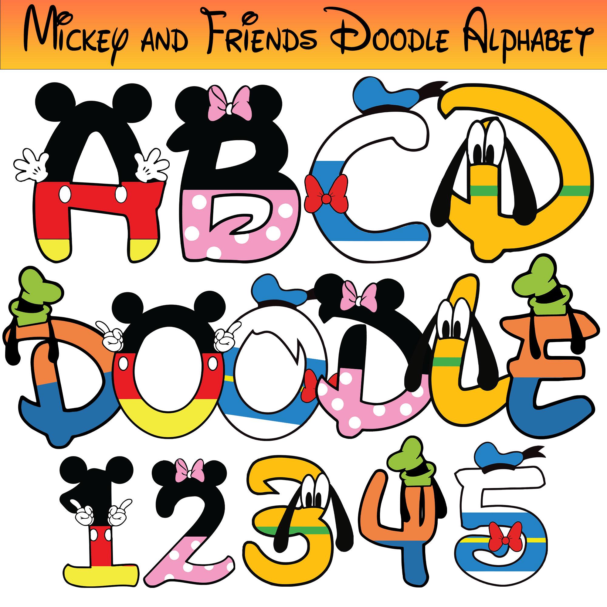 Mouse and Friend Alphabet Png, Mouse Doodle Letters Png, Cute Character ...
