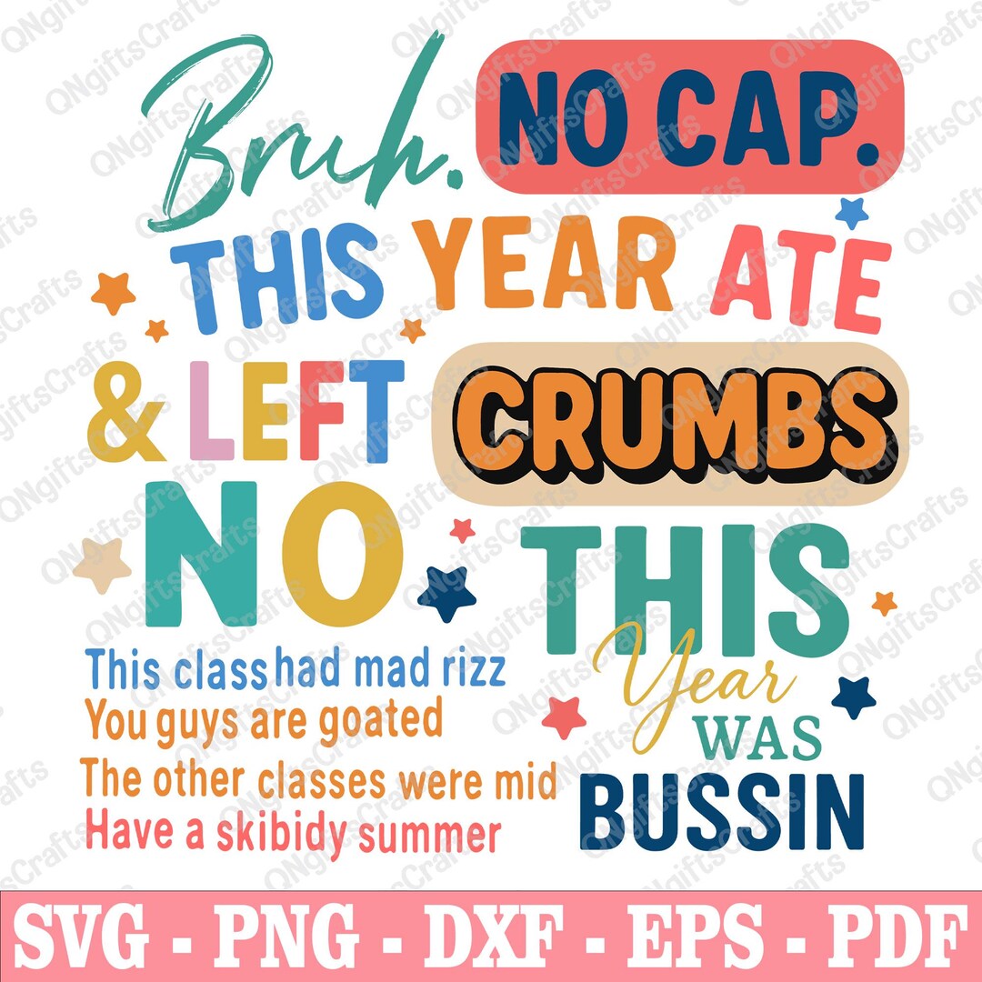 Bruh No Cap This Year Ate Svg, Funny Gen A Teacher Svg, Graduation ...