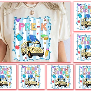 Preppy Back to School Bus Png Bundle, School Boy Png, First Day of ...
