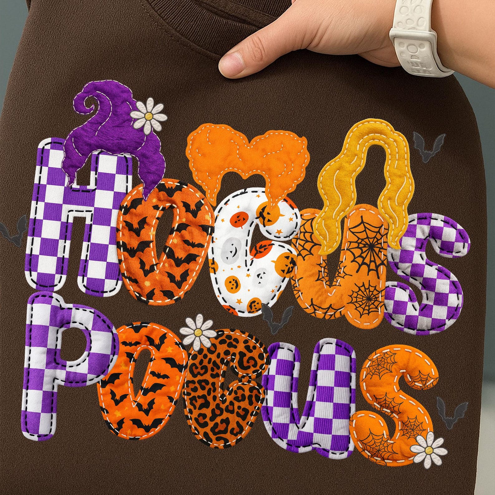 Halloween Hocus Pocus Png, Preppy Floral Halloween Png, Patchwork ...