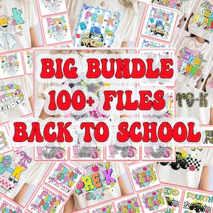 Back to School Mega Bundle Png, Preppy Back to School Png, First Day of ...