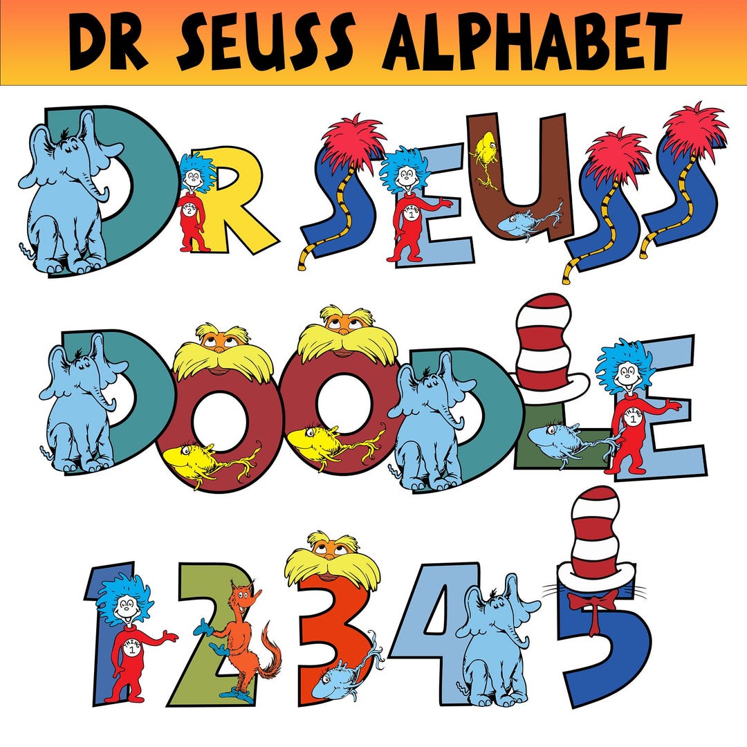 Dr Seuss Alphabet Bundle Png, Doodle Alphabet Letters Sets, Make Your ...