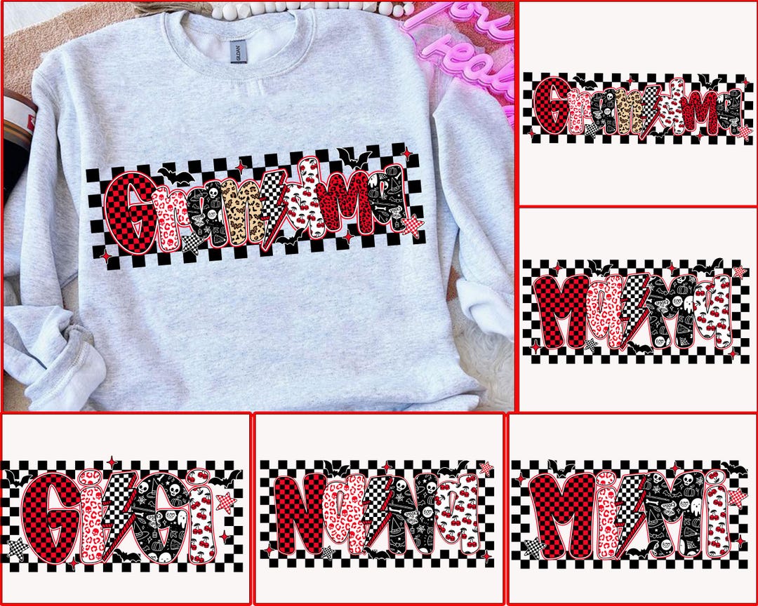 Custom Checker Mama Halloween Png Bundle, Lightning Bolt Mama Halloween ...