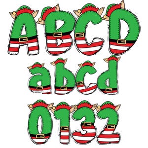Christmas Doodle Alphabet Png, Xmas Doodle Alpha Bundle Set, Clip Art ...