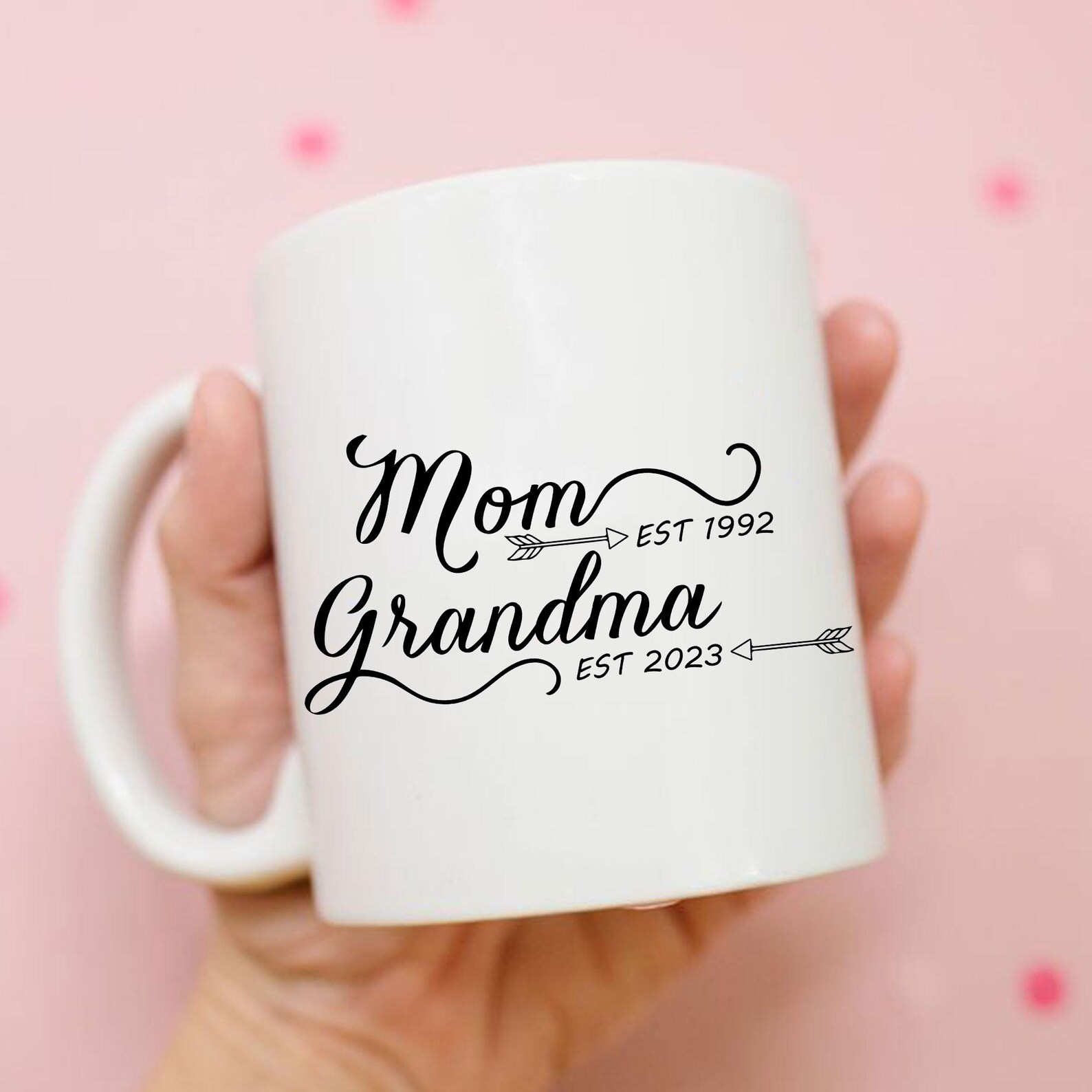 Personalized Mom Grandma Est Svg, Mom Grandma Custom Year Svg, Mother's ...