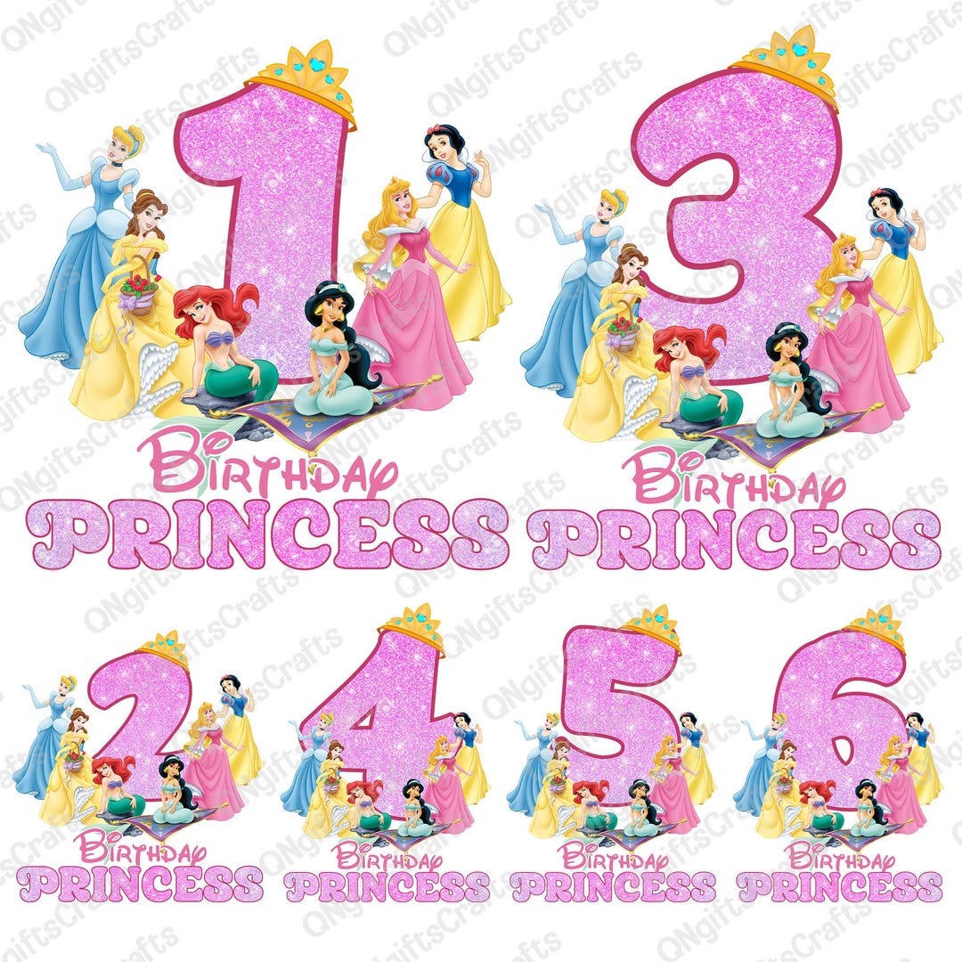 Personalized Birthday Princess Png, Birthday Girl Png, Family Matching ...