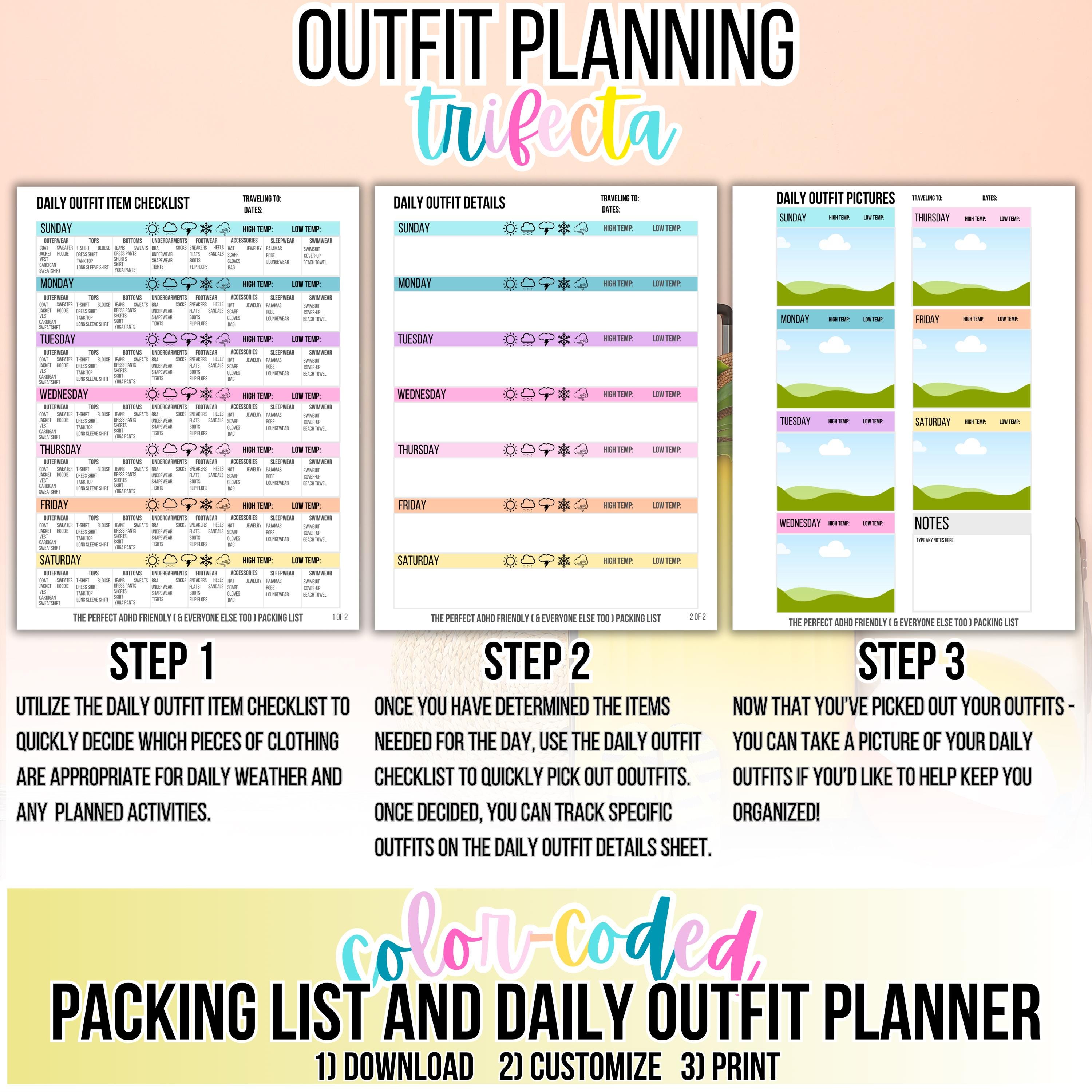 Packing PDF, Editable Packing Template List, Cute Packing List, Digital ...