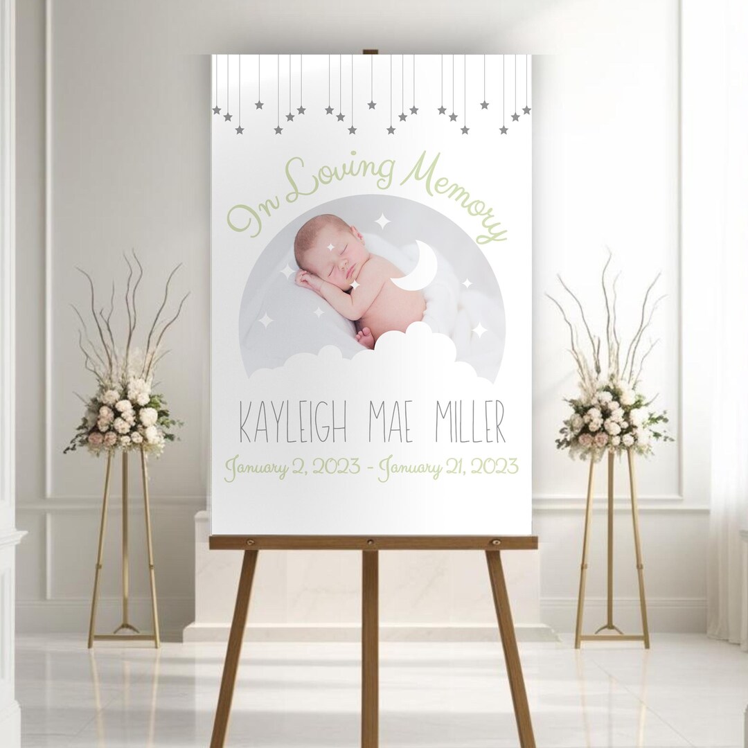 Editable Funeral Collage Template, Baby Funeral Poster, Memory Table ...