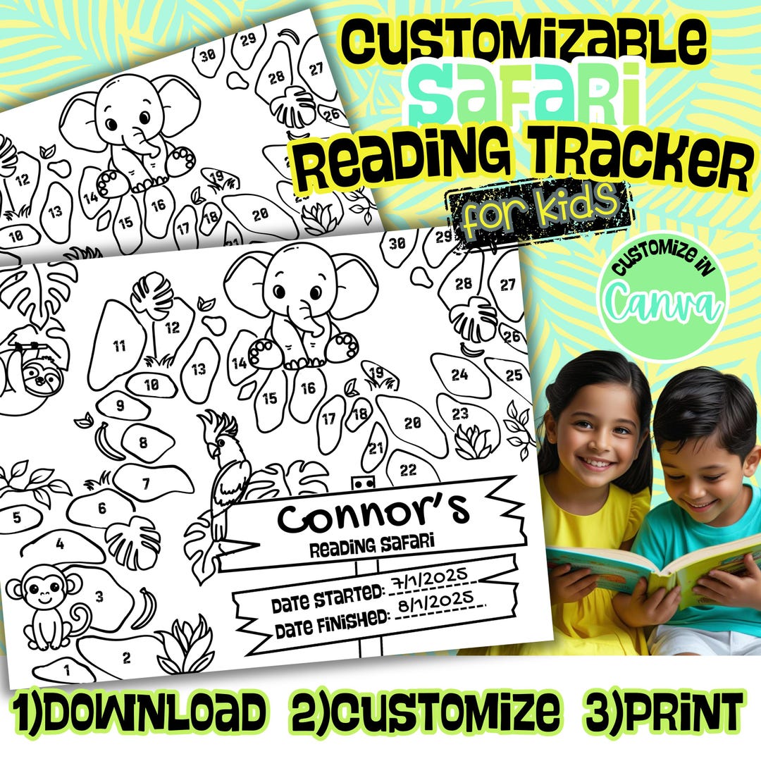 Customizable Adventure Book Map Reading Trackers, Kids Reward Tracker ...