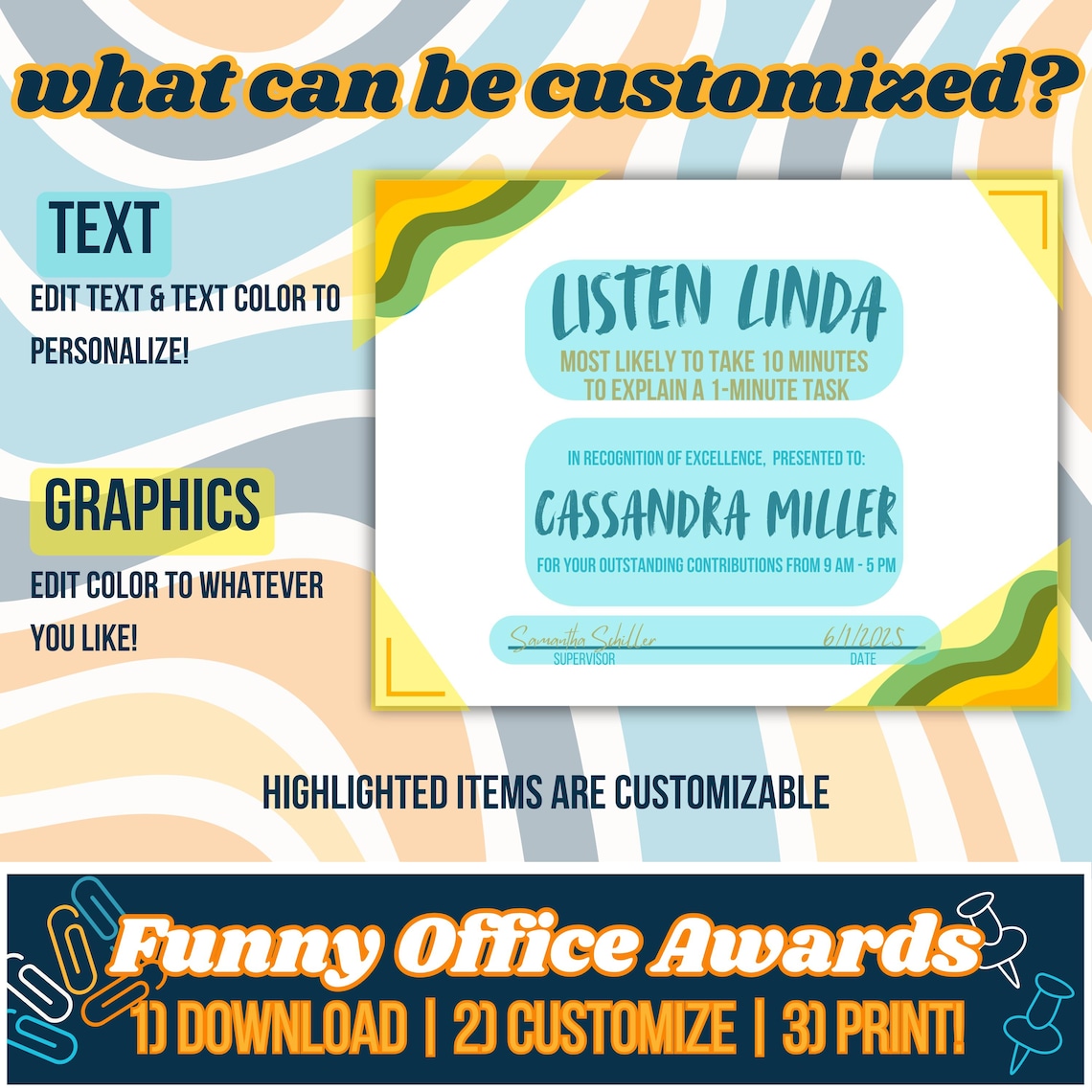 Funny Employee Awards Certificate Bundle, Funny Work Award, Employee ...