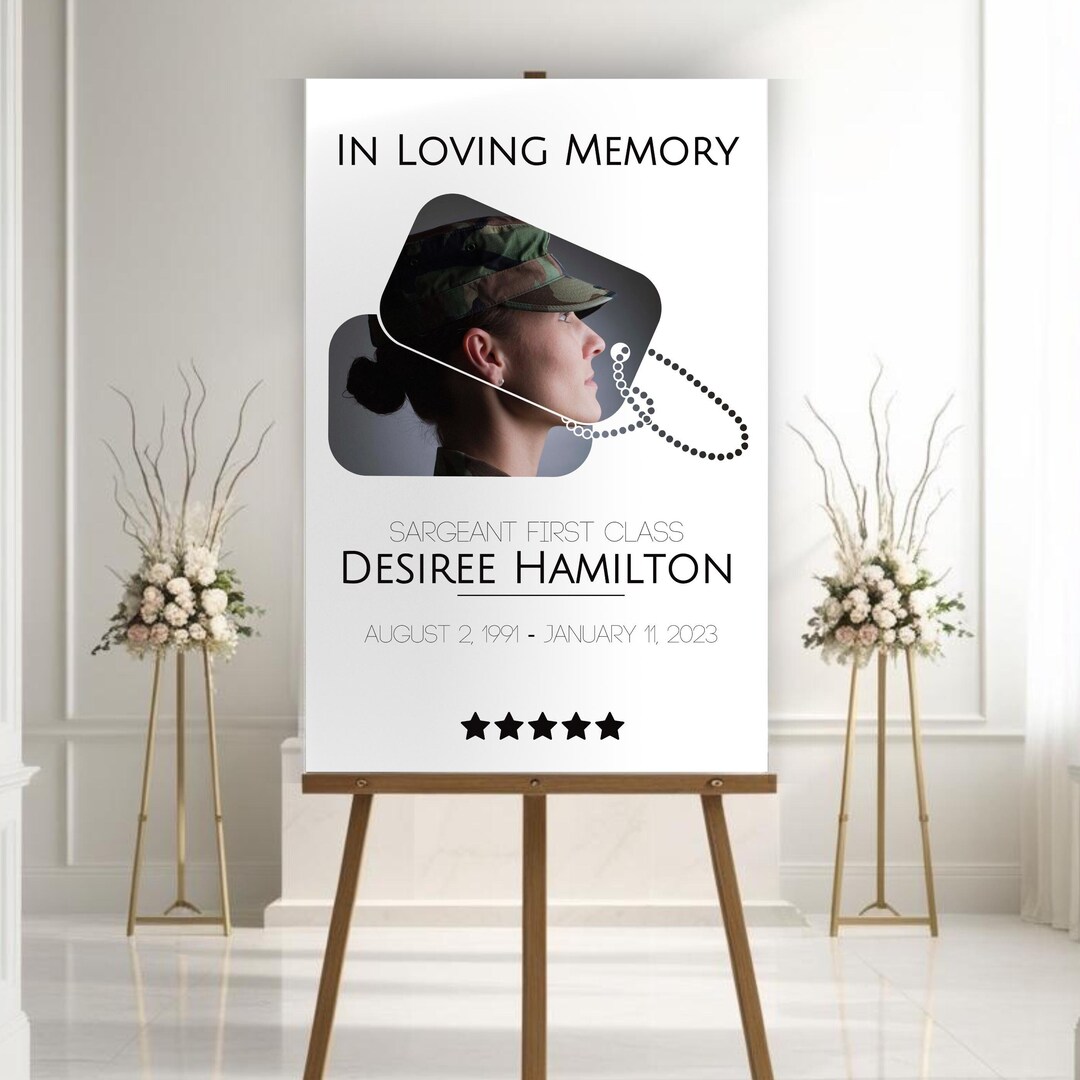 Editable Funeral Poster Template, Custom Military Funeral Memorial ...