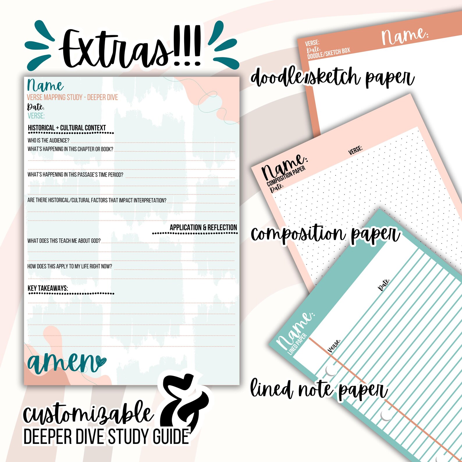 Customizable Verse Map Template, Bible Verse Mapping Journal, Bible ...