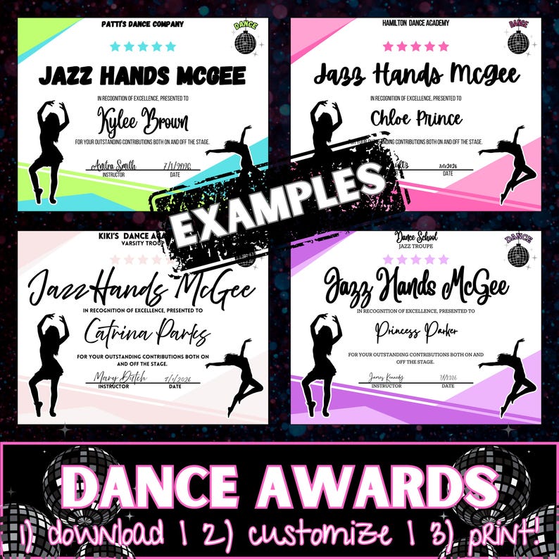 Dance Squad Editable Team Awards, End of Season Awards Certificate ...