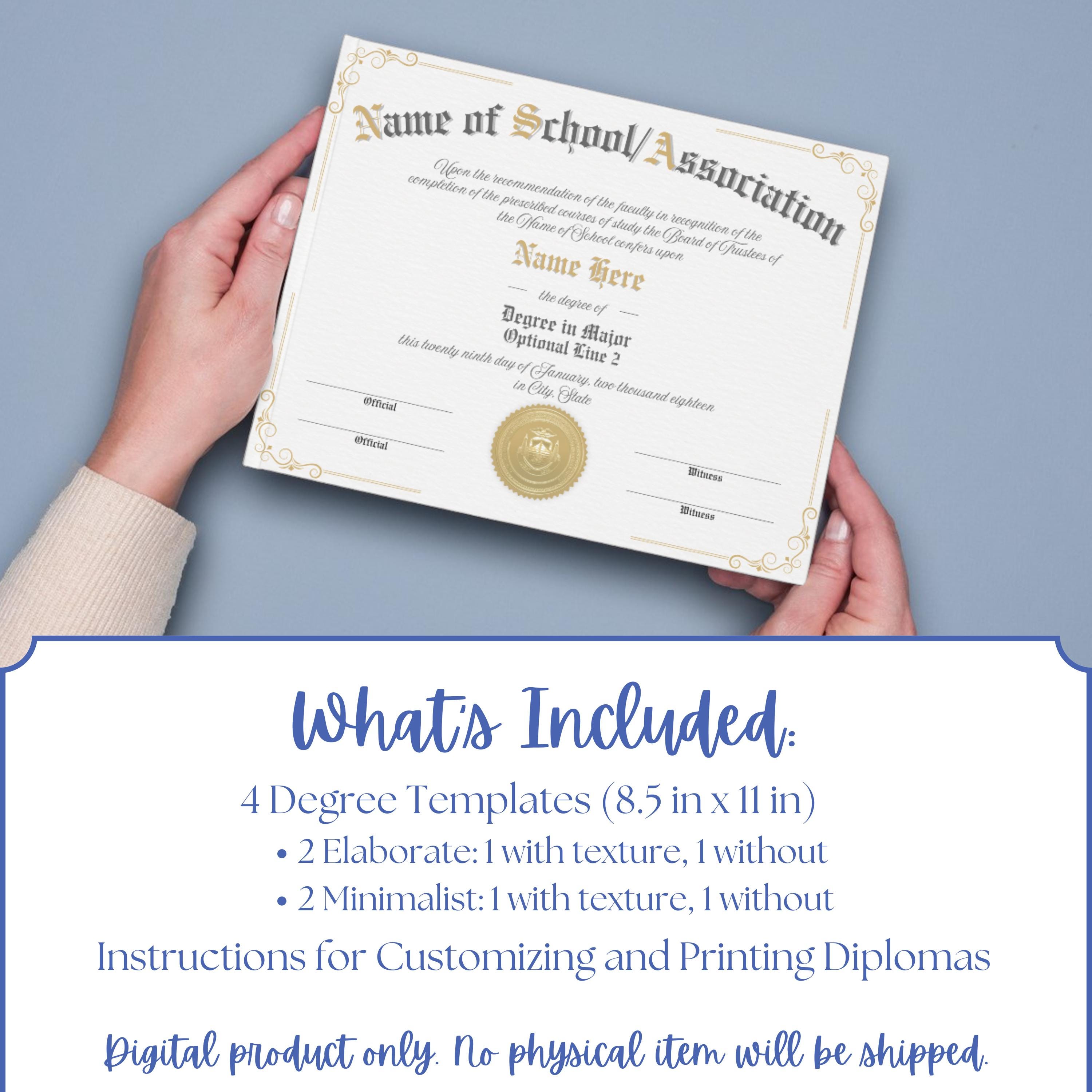 Custom Diploma, Editable Homeschool Diploma Template, High School ...