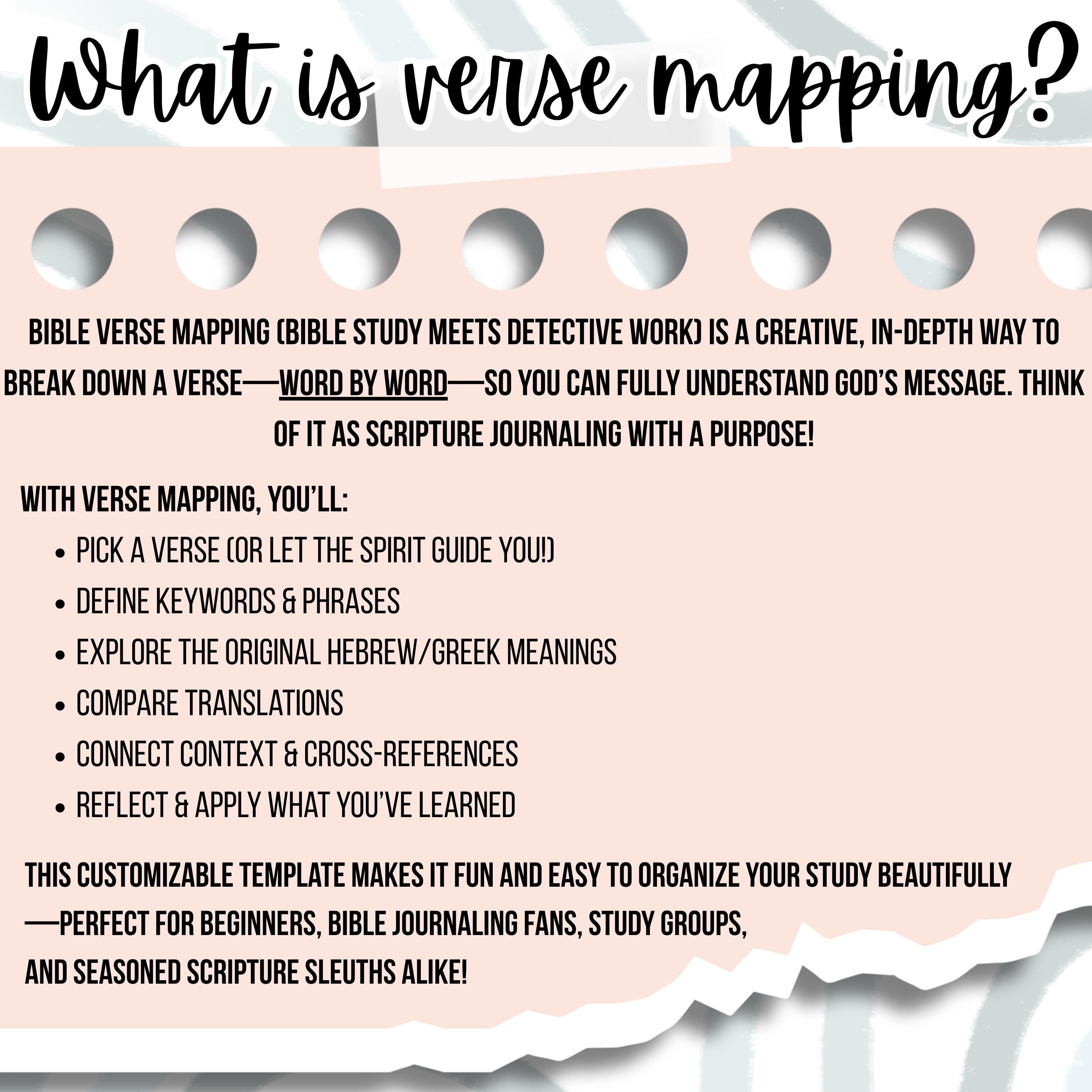 Customizable Verse Map Template, Bible Verse Mapping Journal, Bible ...