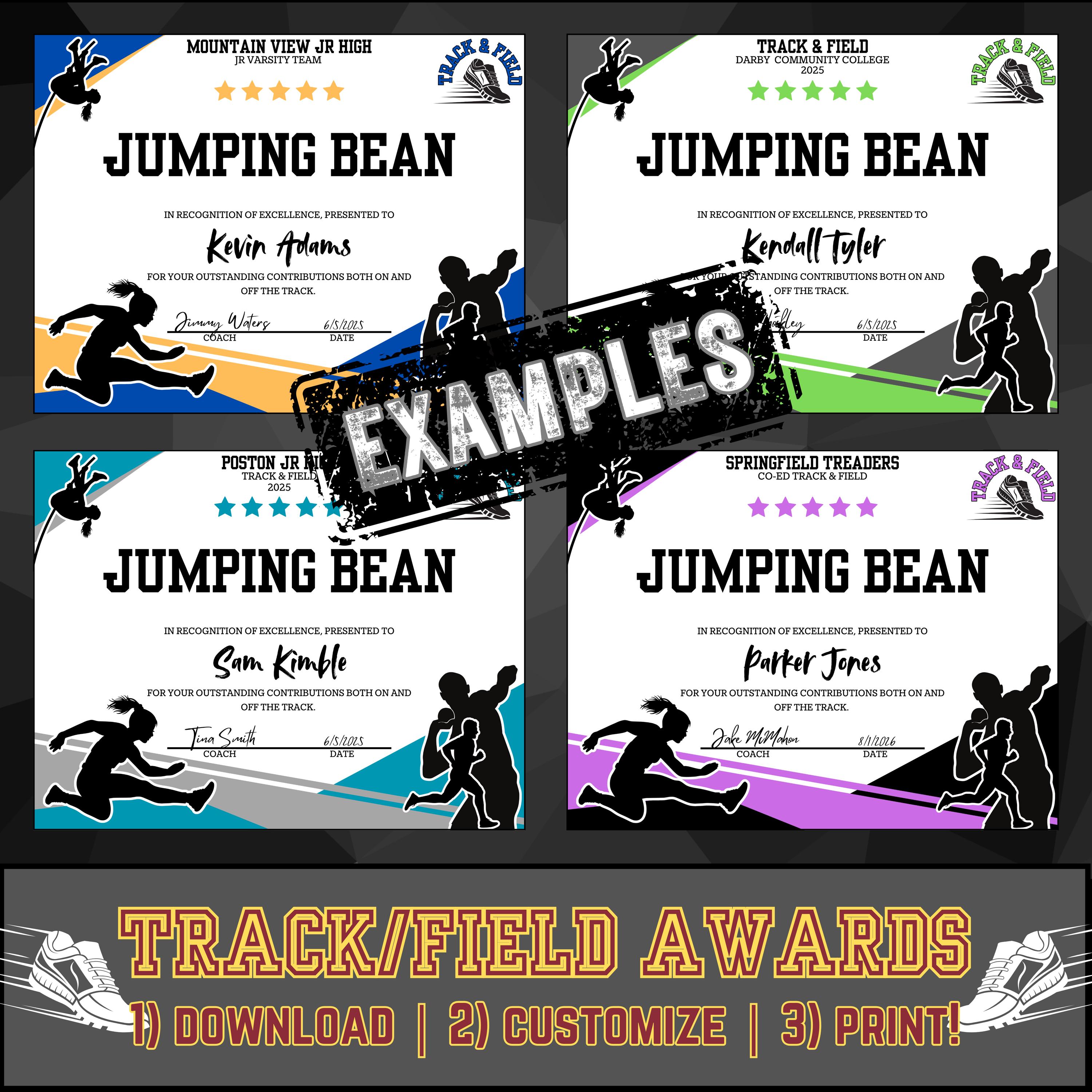 Editable Team Awards, Running Awards Certificate Bundle, Track and ...