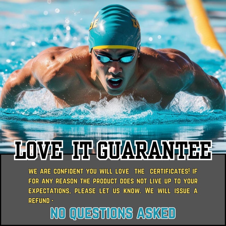 Printable Swimming Awards, Editable Swimming Certificate, Swimming ...