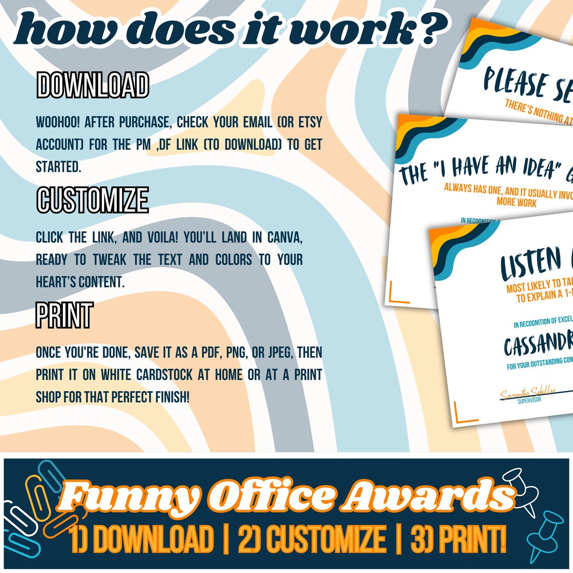 Funny Employee Awards Certificate Bundle, Funny Work Award, Employee ...