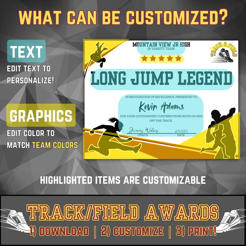 Editable Team Awards, Running Awards Certificate Bundle, Track and ...