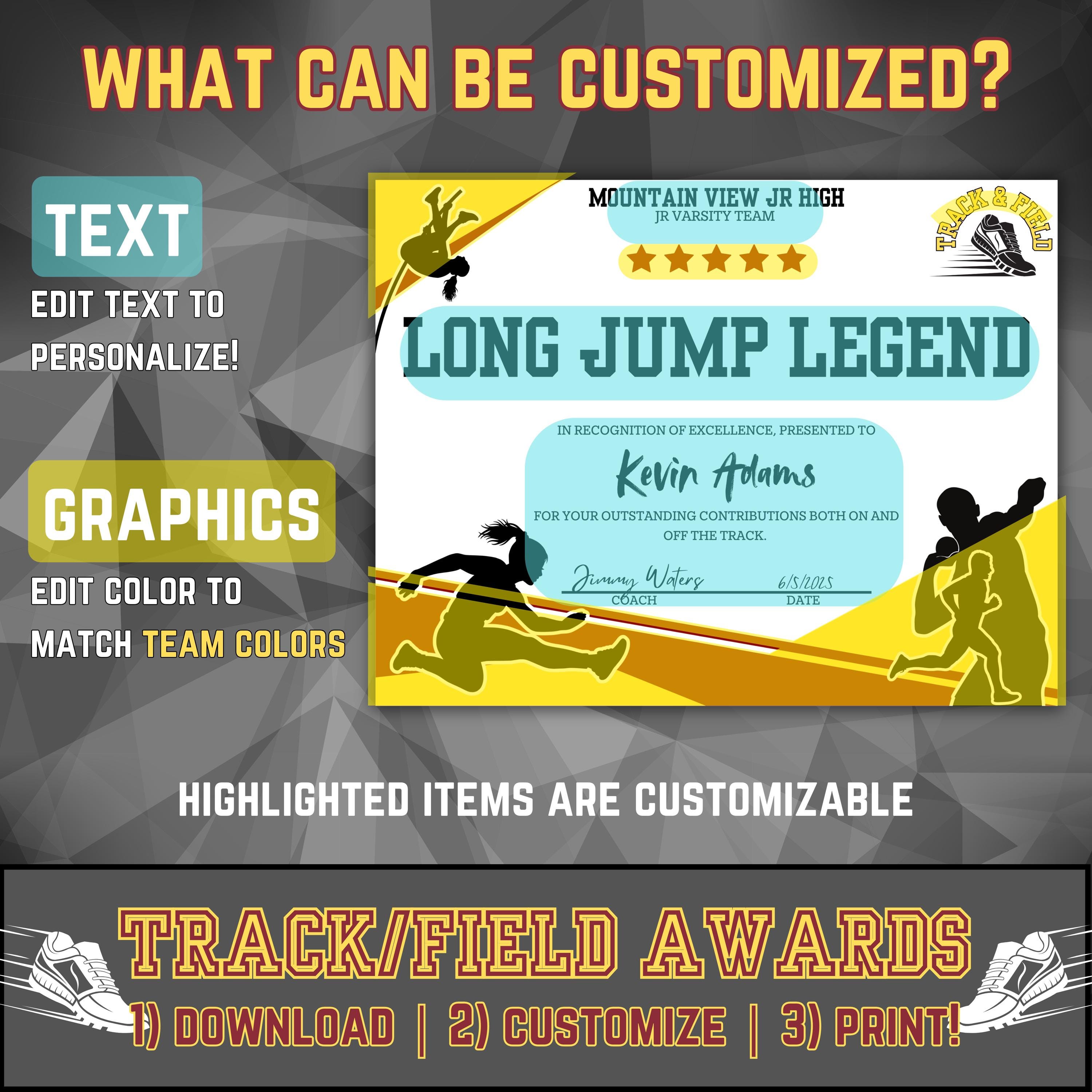 Editable Team Awards, Running Awards Certificate Bundle, Track and ...